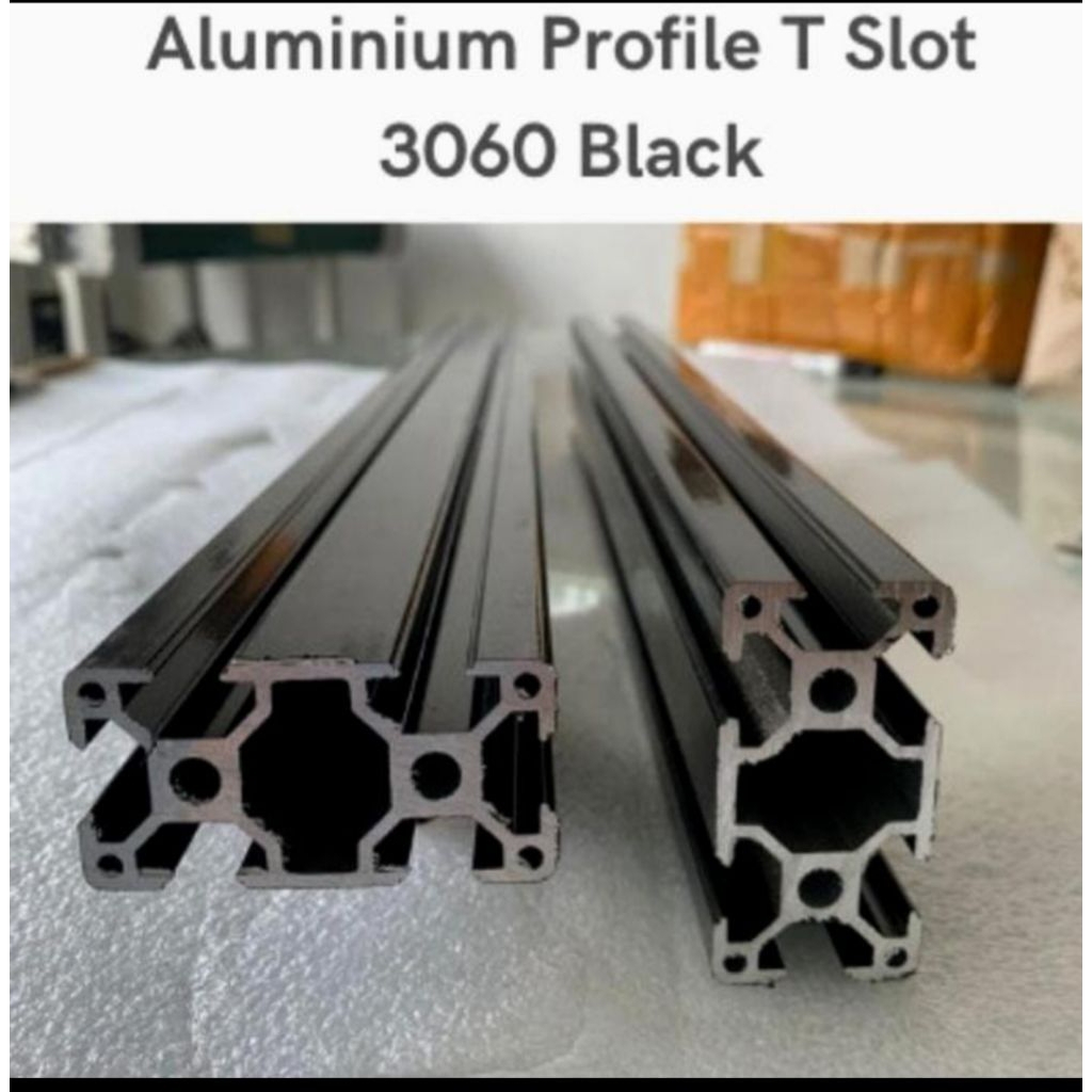 Jual Aluminium Profile 3060 T Slot Black PJG 6 meter MURAH | Shopee ...