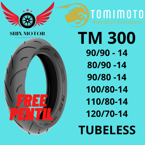 Jual Ban Tomimoto Tubeless TM 300 Ring 14 Free Pentil | Shopee Indonesia