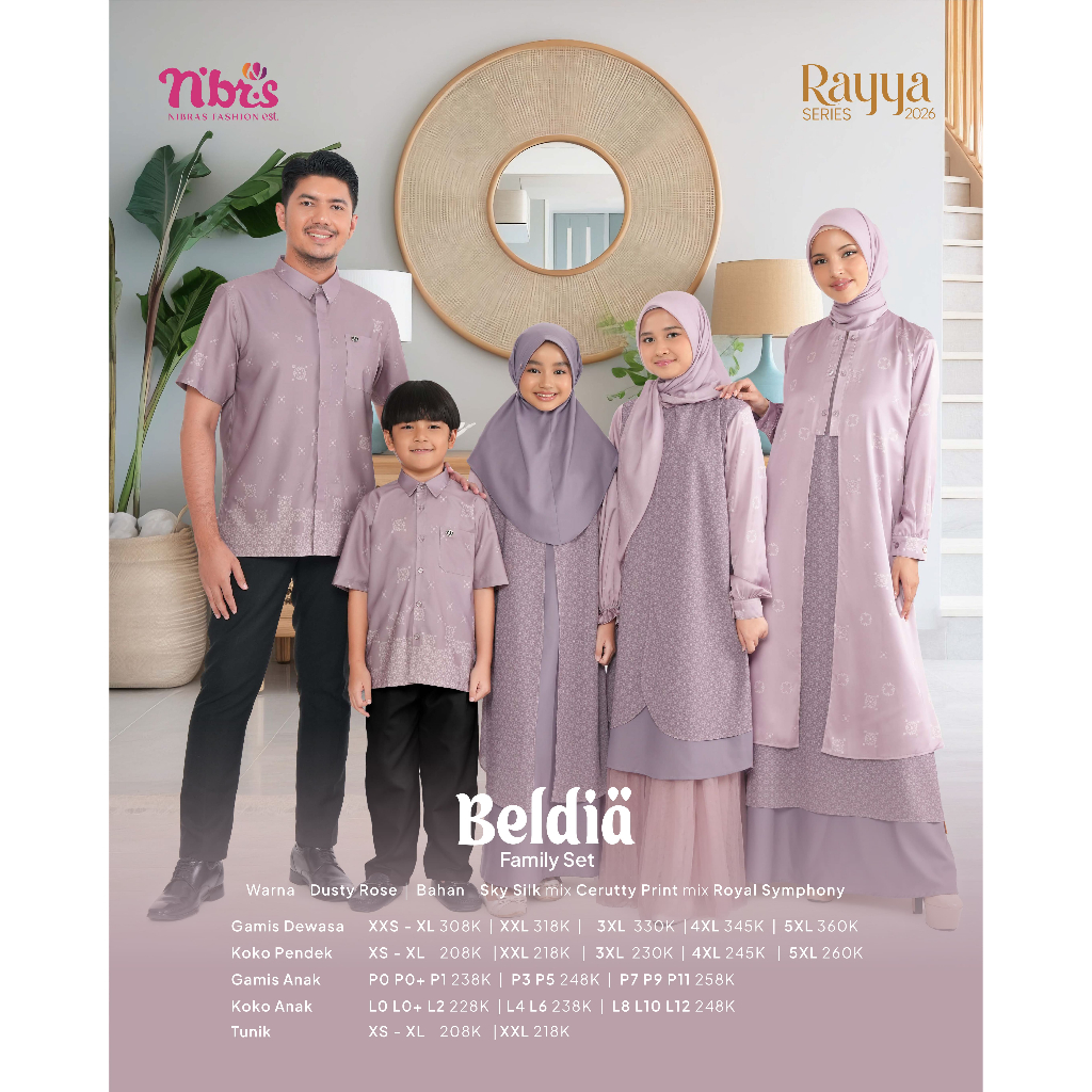 Jual NIBRAS RAYYA SERIES 2026 BELDIA DUSTY ROSE | Shopee Indonesia