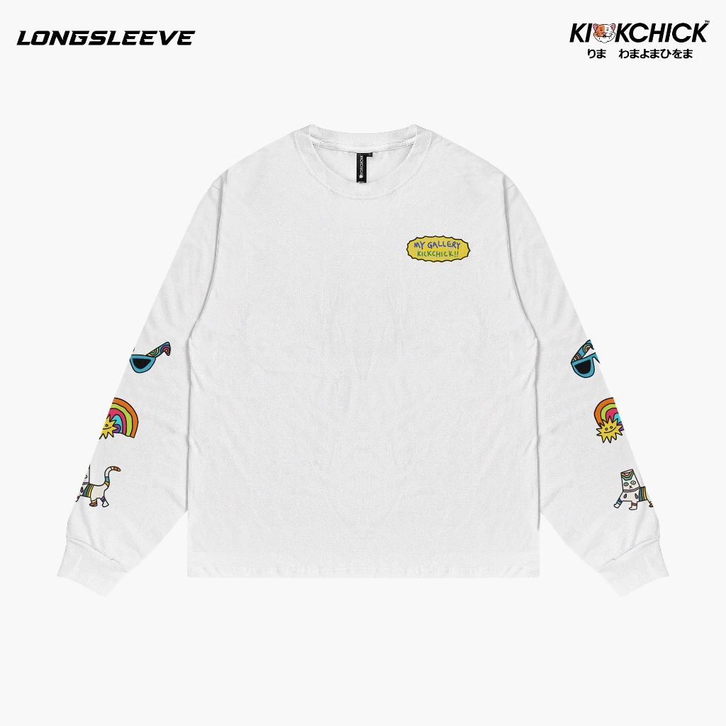 Jual Kickchick Longsleeve My Gallery White & Dusty Pink | Kaos Lengan ...