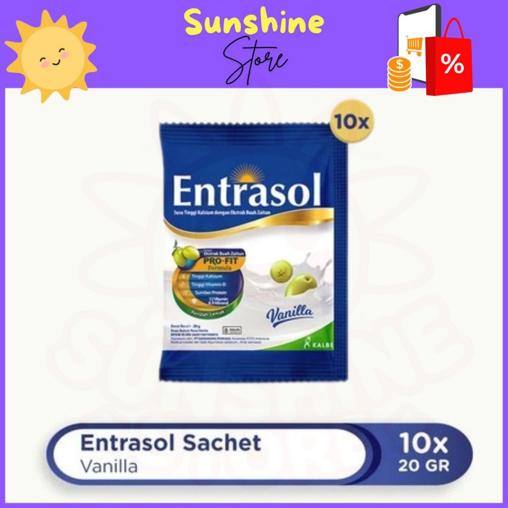 Jual Entrasol Sachet Chocolate / Vanilla (10 sachet x 20g) Susu Tinggi ...