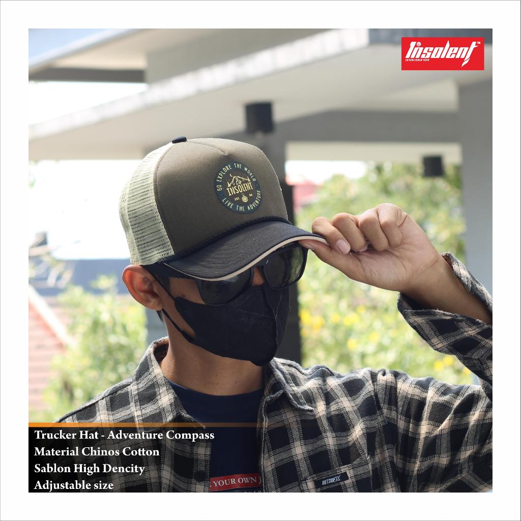 Jual Insolent - Topi Trucker Hat Baseball Jaring Adventure Compass ...