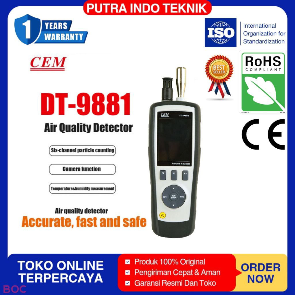 Jual CEM DT-9881 6ch Air Particle Counter Temperature Humidity HCHO CO Gas Detecter | Shopee ...