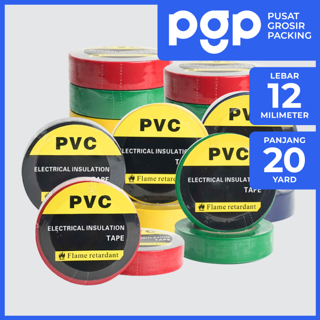 Jual Isolasi Listrik PVC / Electric Tape Ukuran 18mm x 20 Yard Aneka ...