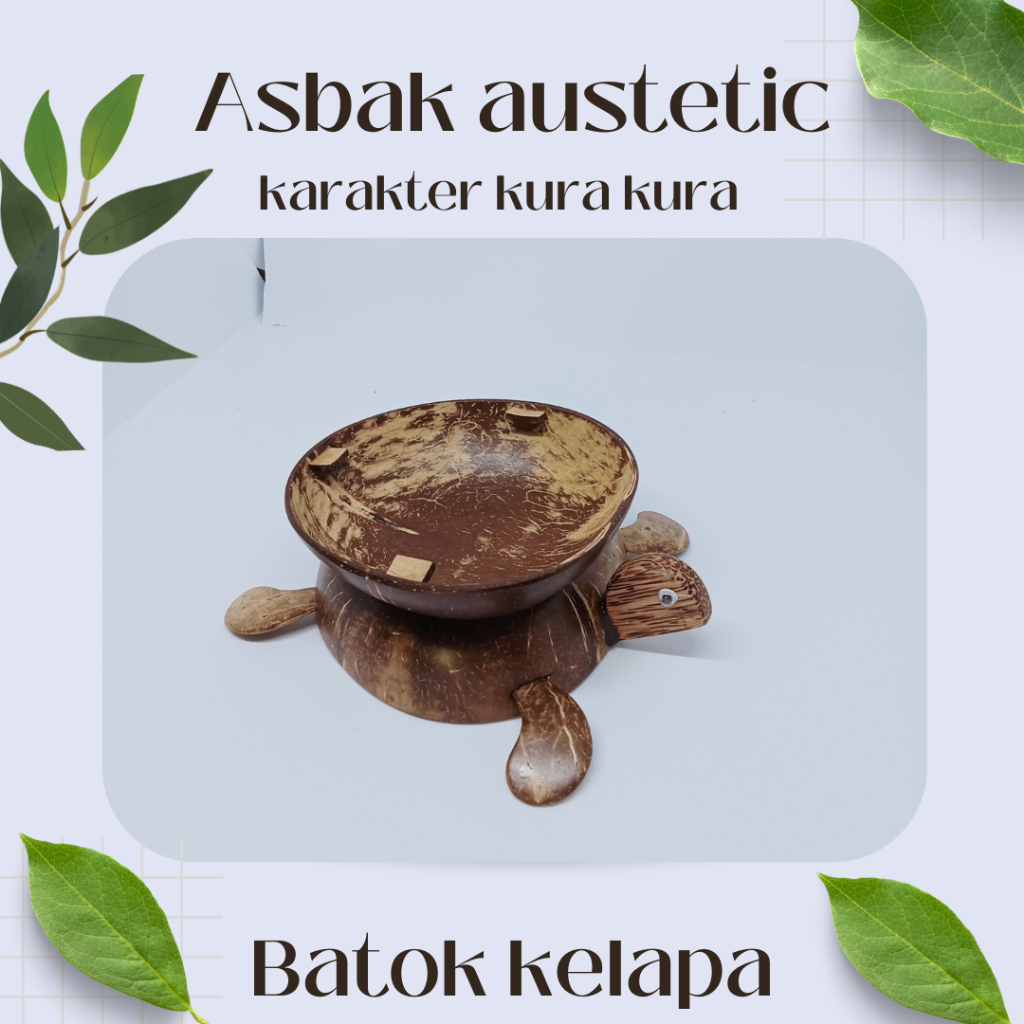 Jual Asbak batok kelapa asbak karakter kura-kura asbak aesthetic unik ...