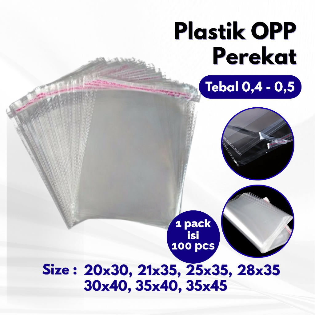 Jual Plastik OPP Perekat packing baju 20x30, 21x35, 25x35, 28x35, 30x40 ...