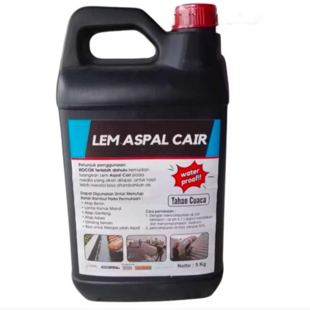 Jual Lem Aspal Cair - Anti Bocor Waterproofing 5KG Hitam | Shopee Indonesia