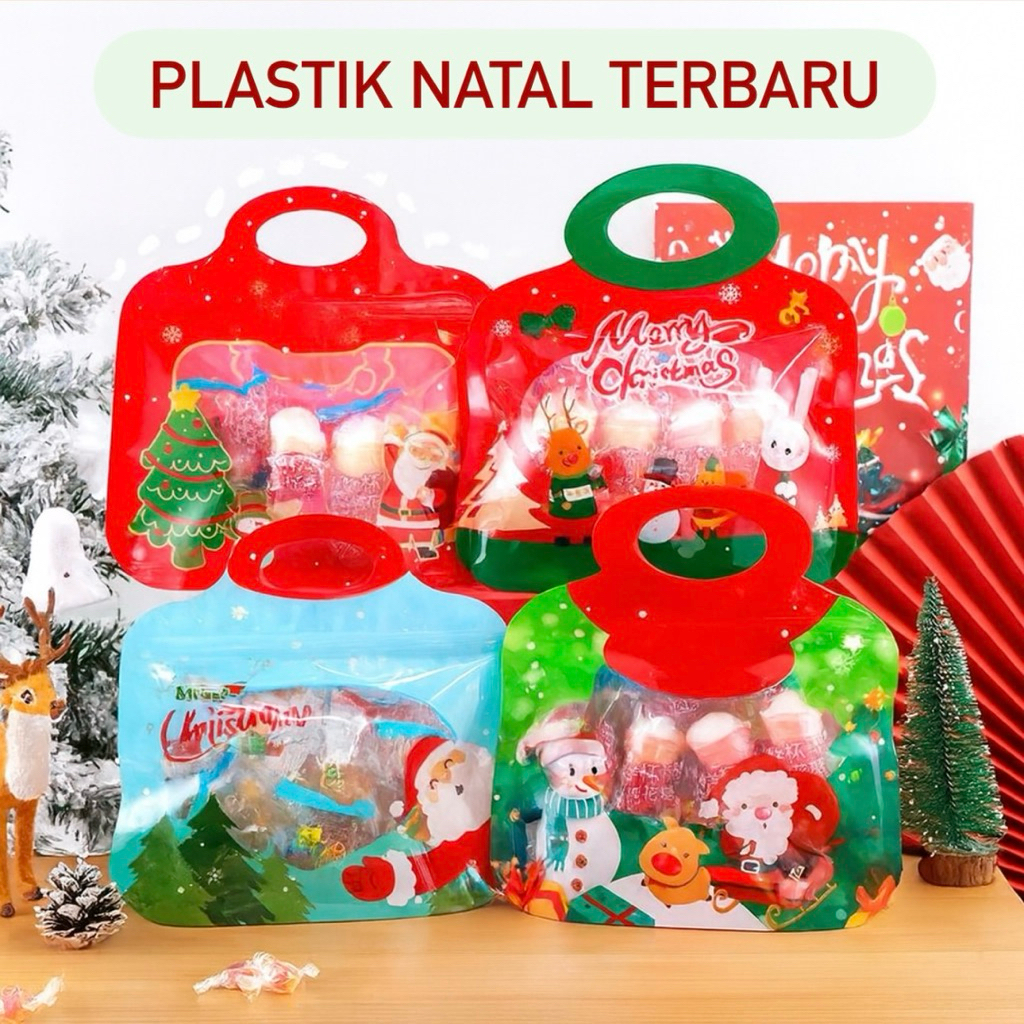 Jual Joyful Plastik Klip Standing Pouch Natal Christmas 2026 / Ziplock ...
