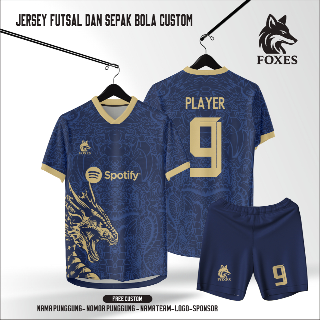 Jual JERSEY CUSTOM FUTSAL SEPAKBOLA VOLI FREE DESIGN LOGO SPONSOR FULL ...