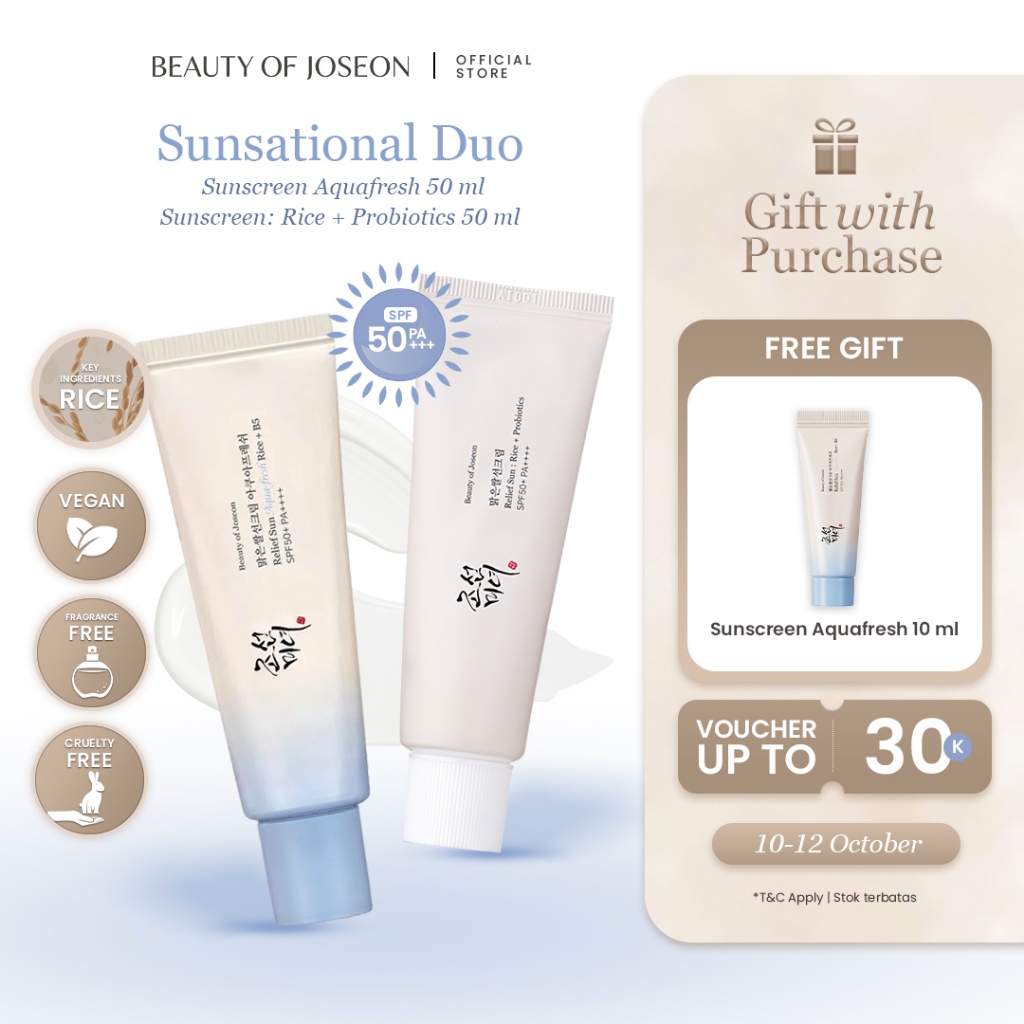 Jual Beauty of Joseon Sunsational Duo (Aqua-fresh : Rice + B5 50ml & Rice + Probiotics 50ml ...