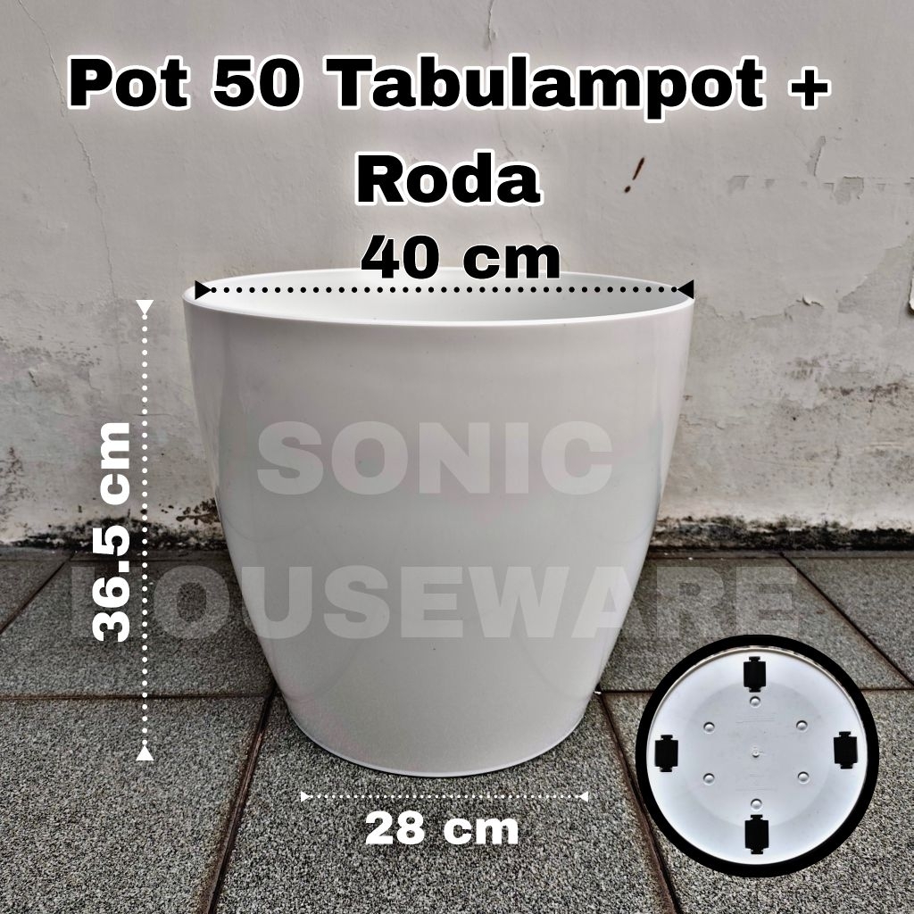 Jual Pot Polos Polosan 50 Tabulampot Dilengkapi Roda Diameter 40 cm ...