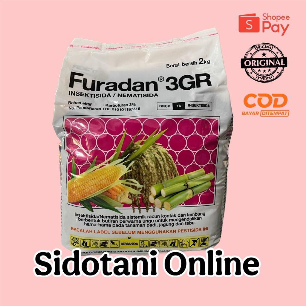 Jual Furadan 3GR 2KG insektisida ORIGINAL(Kemasan Cerah Warna Tidak ...