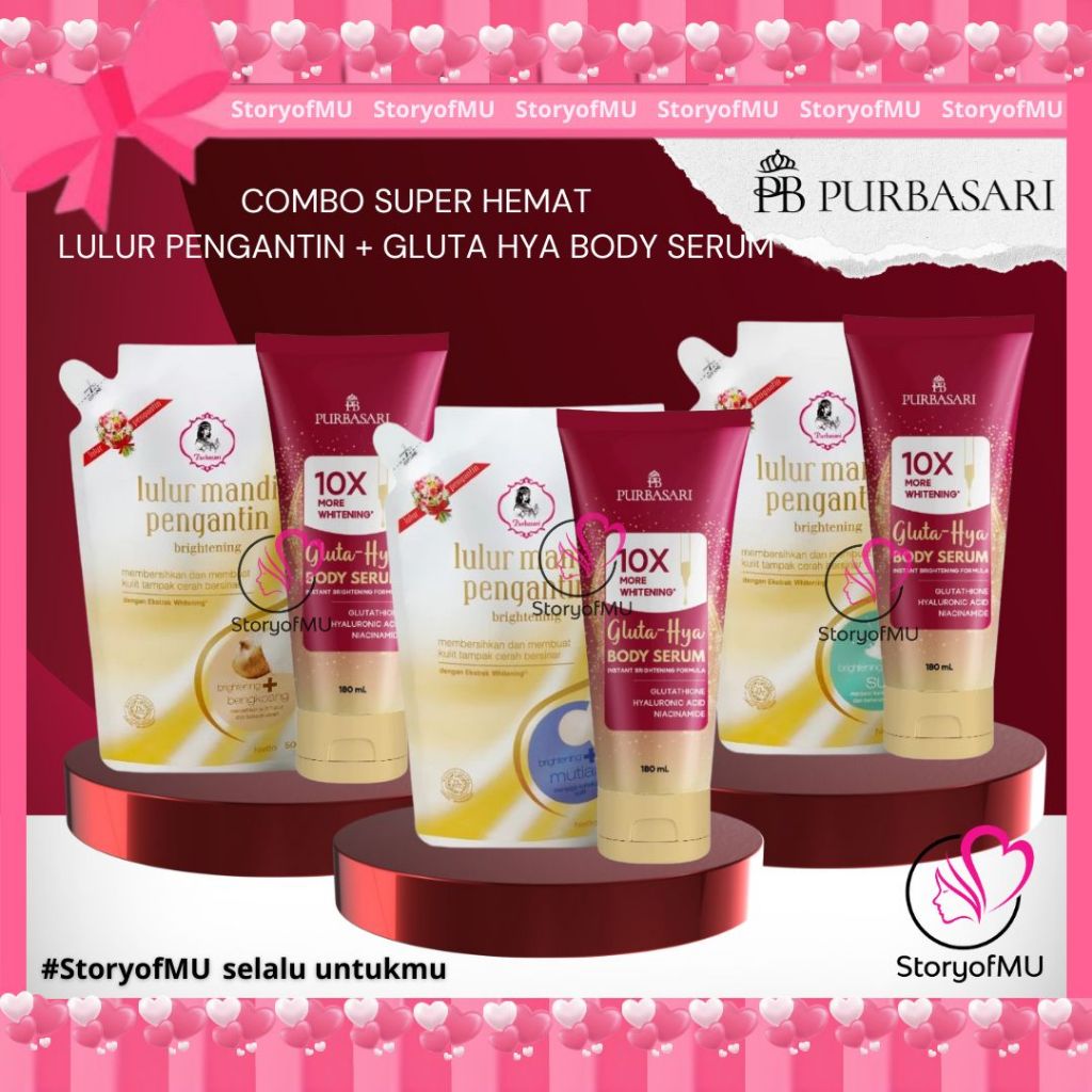 Jual StoryofMU - [PAKET] PURBASARI Gluta Hya Serum 180ml + Lulur Mandi ...