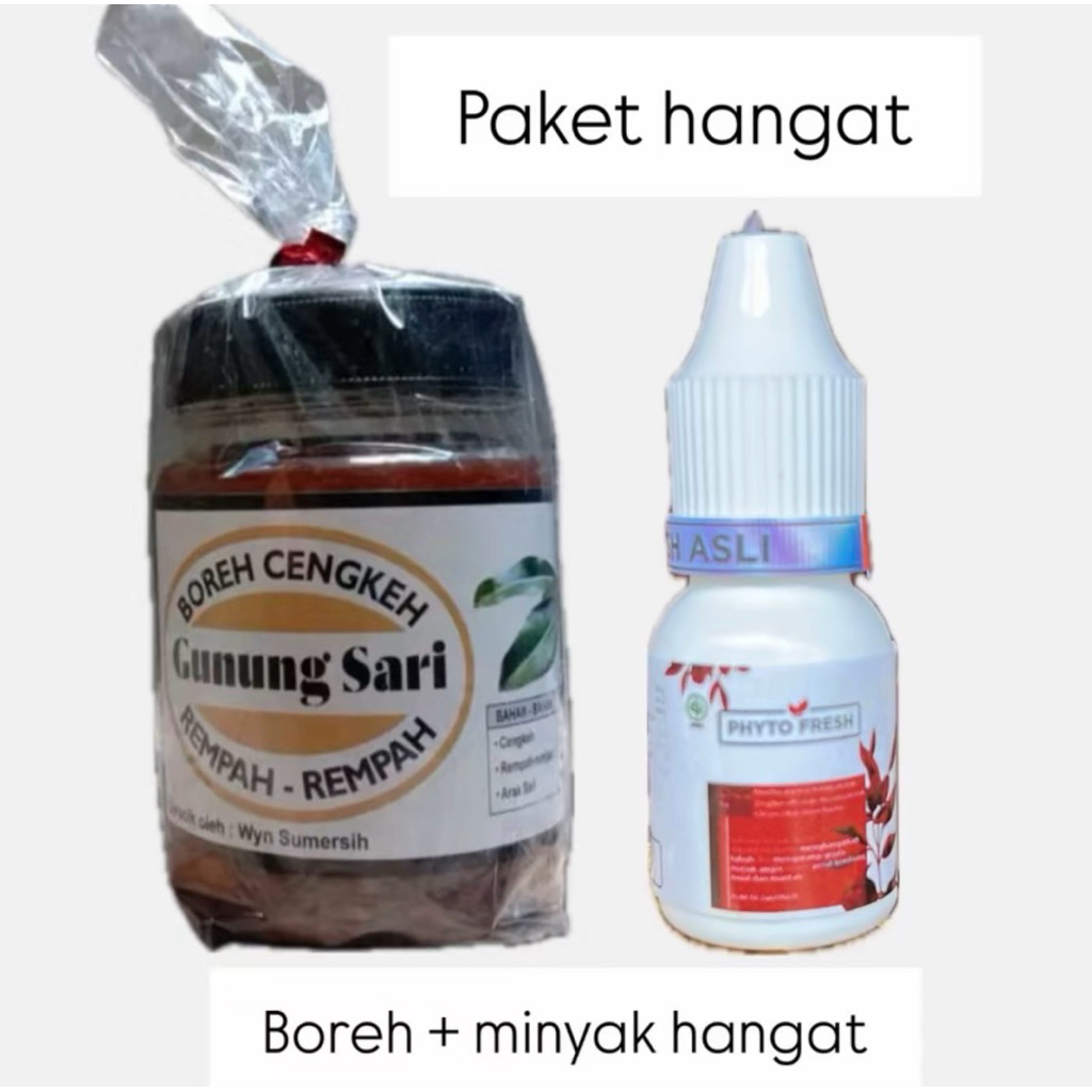 Jual (paket hangat) boreh cengkeh + minyak paket anti masuk angin mual ...