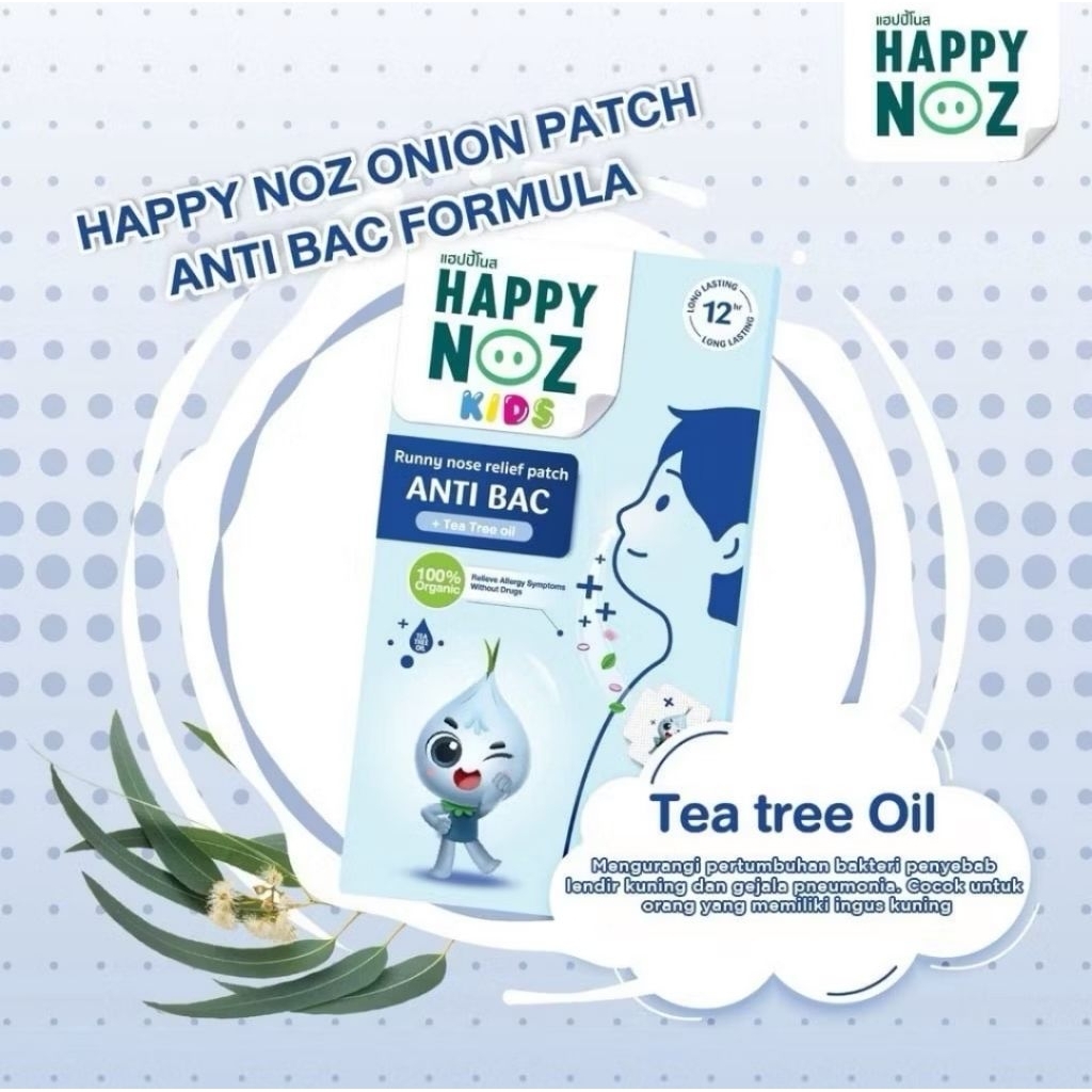 Jual Happy Noz Anti Bac + Tea Tree Oil Runny Nose Relief Patch 1 Box 6 ...