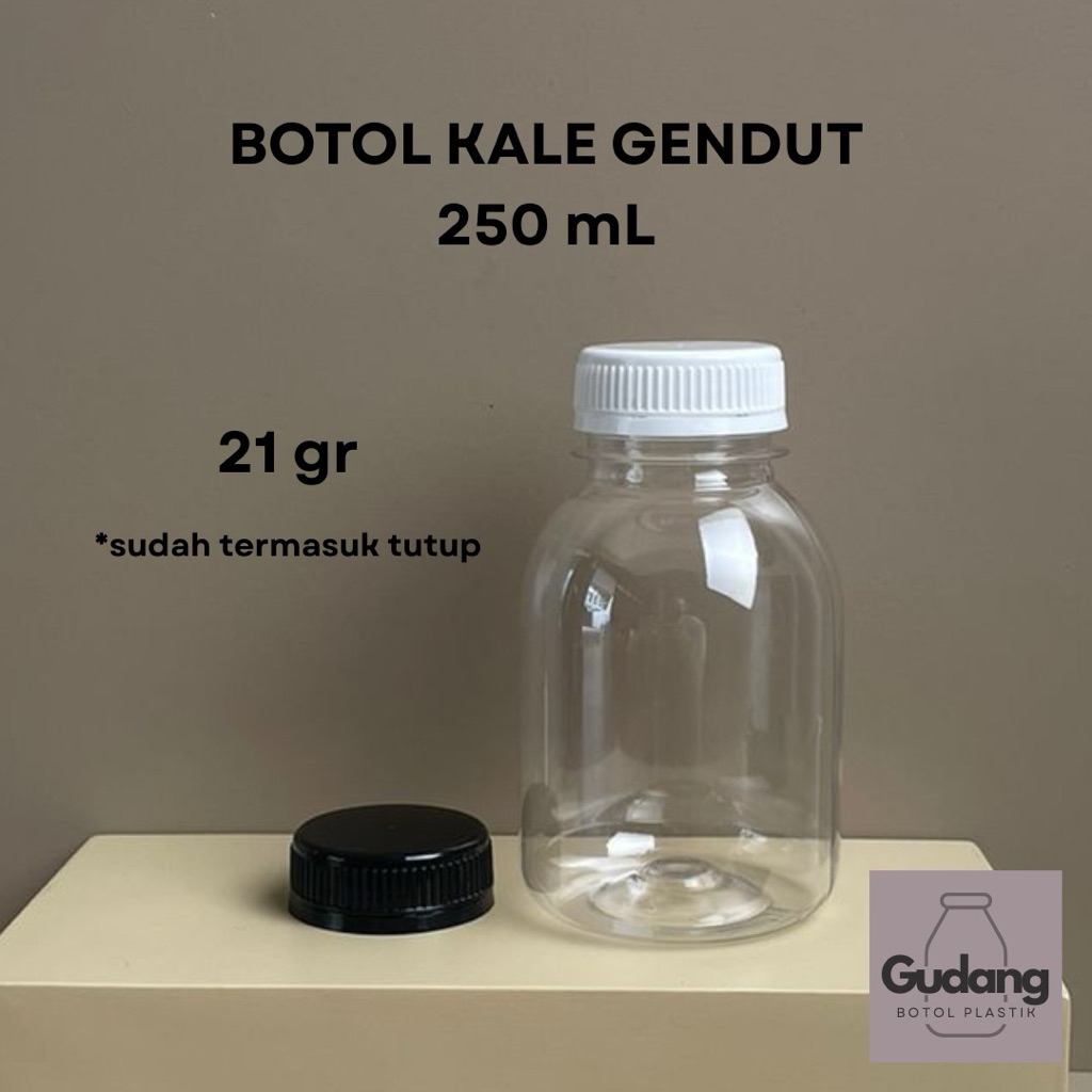 Jual Botol Kale Gendut 250 mL | Isi 50 pcs | Botol Plastik PET 250 Isi ...