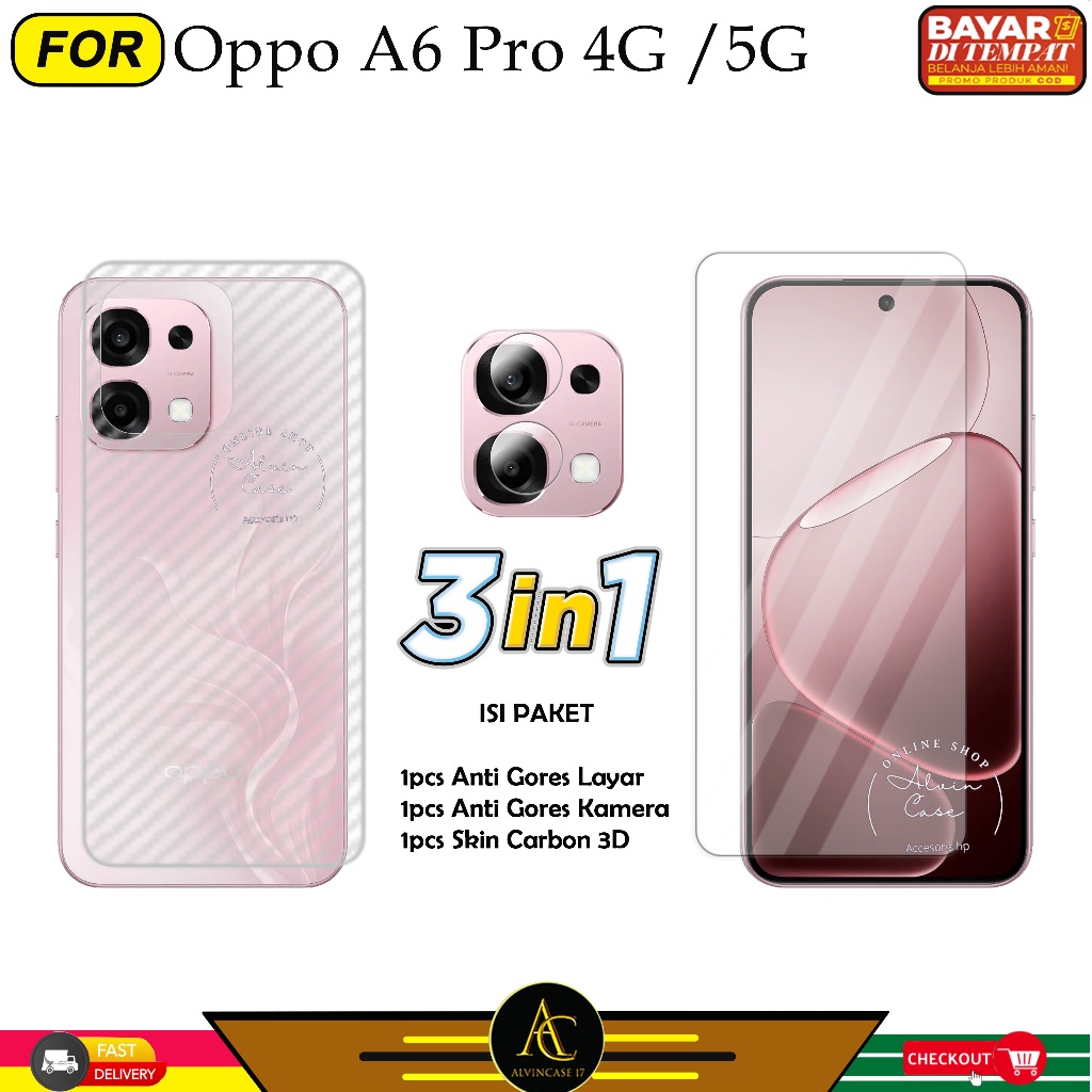 Jual Paket 3in1 Tempered Glass Clear Oppo a6 A6 Pro 4G 5G Full Layar ...
