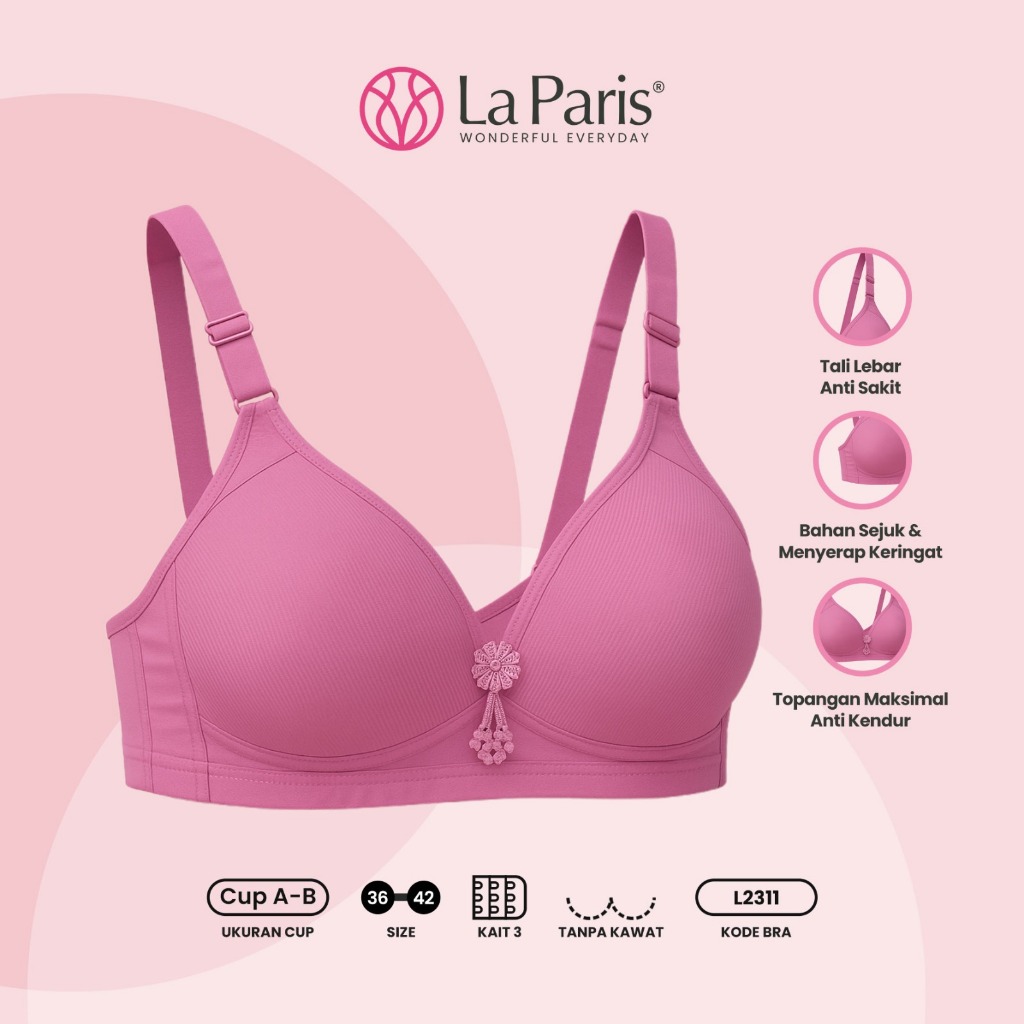 Jual LA PARIS Bundle Deals - 6 Pcs Bra Seamless Tanpa Kawat Soft Cotton ...
