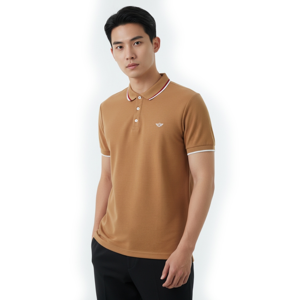 Jual Gentsy Kaos Polo Shirt Pria Kerah Biru Almond Brown | Shopee Indonesia