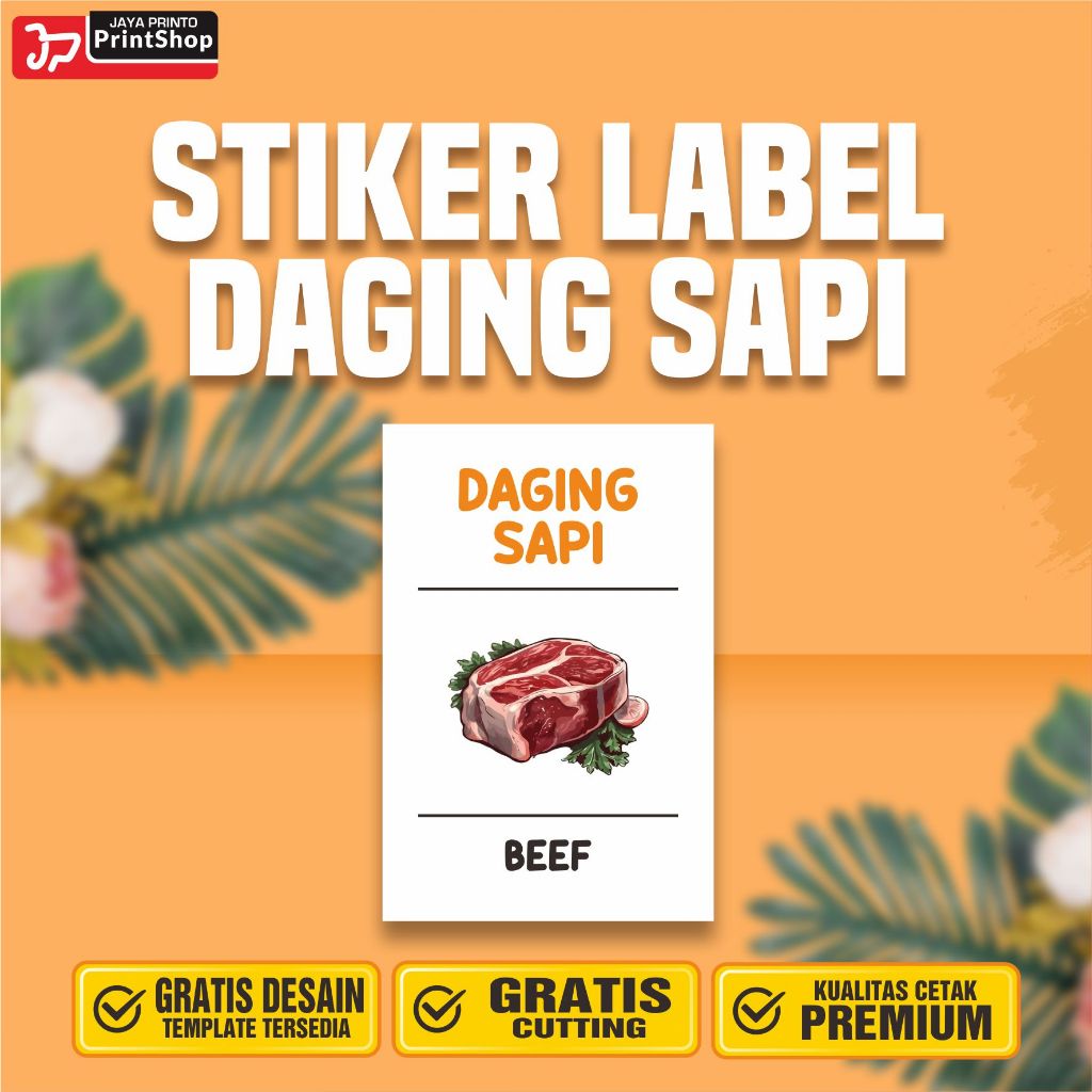 Jual Stiker Label Makanan Beku Daging Sapi Ready Tahan Air_STICKER ...