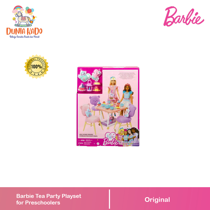 Jual Barbie Tea Party Playset for Preschoolers, My First Tea Party ...