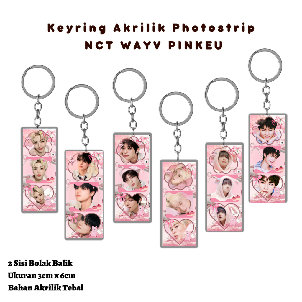Jual NCT WAYV Keychain Photostrip Coquette Pink Gantungan Kunci ...