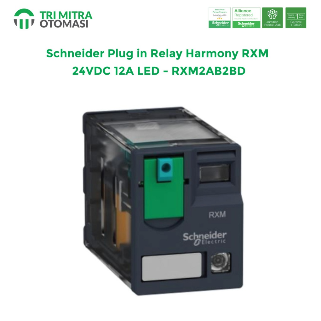 Jual Schneider Plug in Relay Harmony RXM 24VDC 12A LED - RXM2AB2BD ...