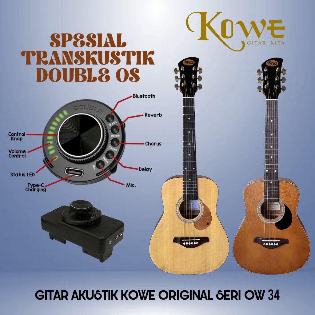 Jual Kowe Gitar Kita OW 34 Ukuran 3/4 Transkustik Double OS | Shopee ...