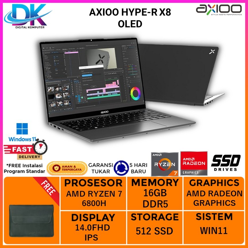 Jual AXIOO HYPE-R X8 OLED RYZEN 7 6850 16GB 512GB W11 14.0FHD IPS BLIT ...