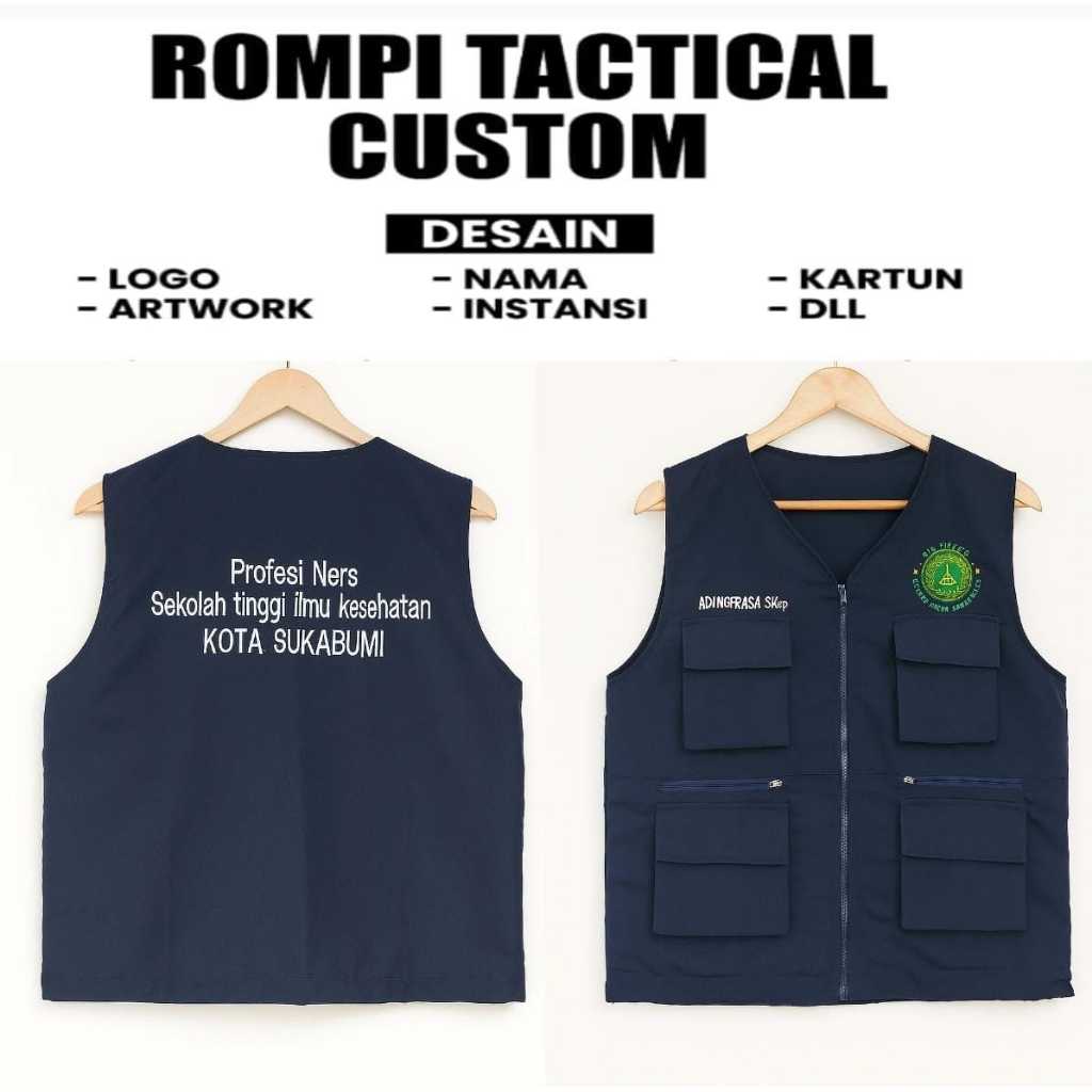 Jual Rompi Vest Custom Satuan Bordir/Sablon Design Suka suka | Shopee ...
