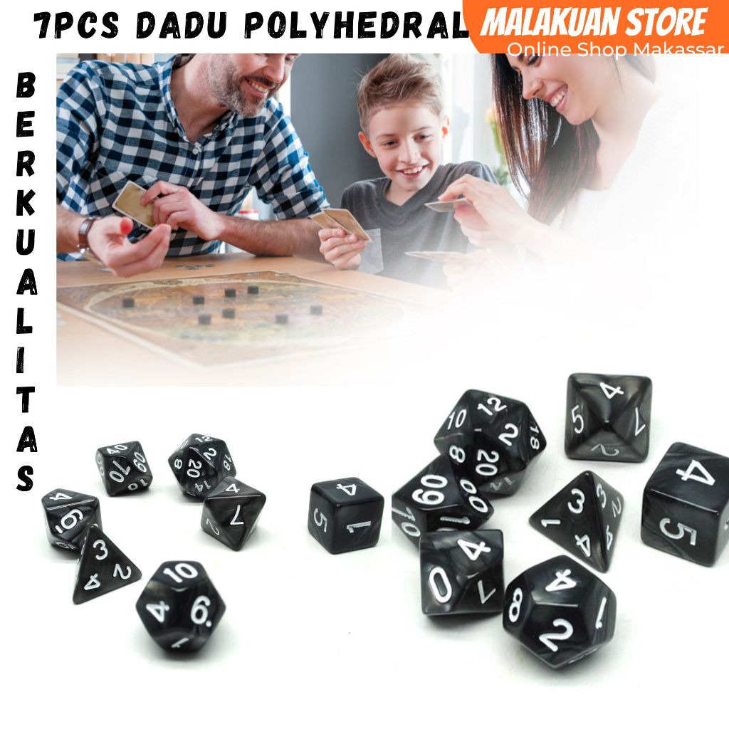 Jual 7 Pcs Dadu Polyhedral Board Game Dice Dungeons & Dragons D4, D6 ...