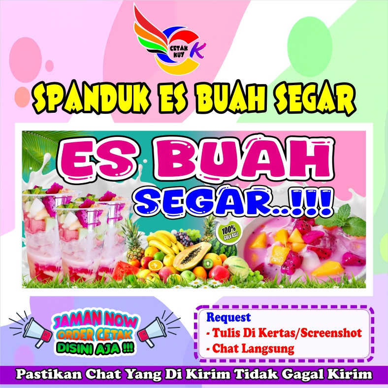 Jual Spanduk banner Es buah segar viral murah bisa custom/ Banner es ...