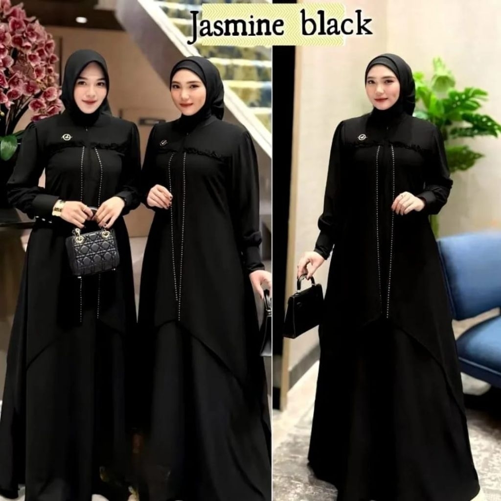 Jual ALIFAH ABAYA DRESS MUSLIM MATRIAL CERUTY BABYDOLL MIX SAWAROSKY ...