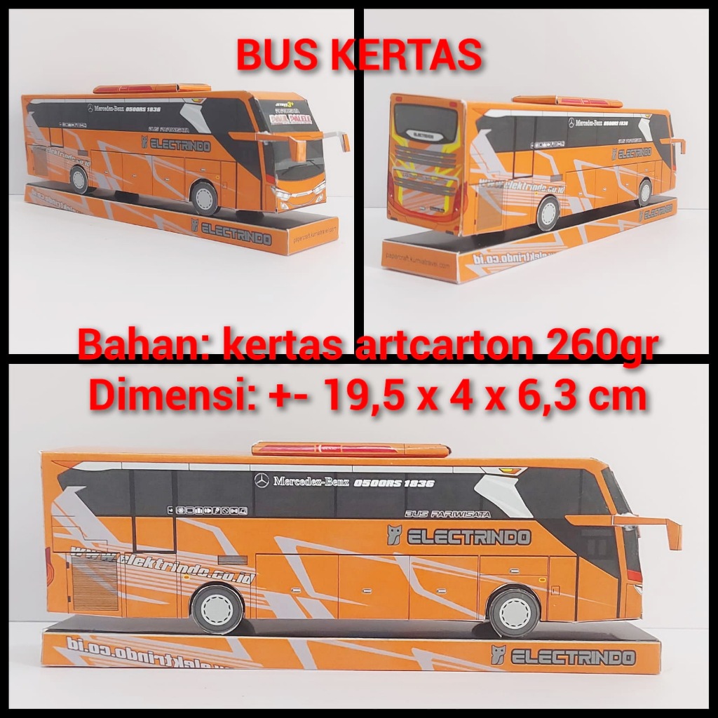 Jual Miniatur Bus Elektrindo Jetbus 3 - Papercraft Kurniatravel ...