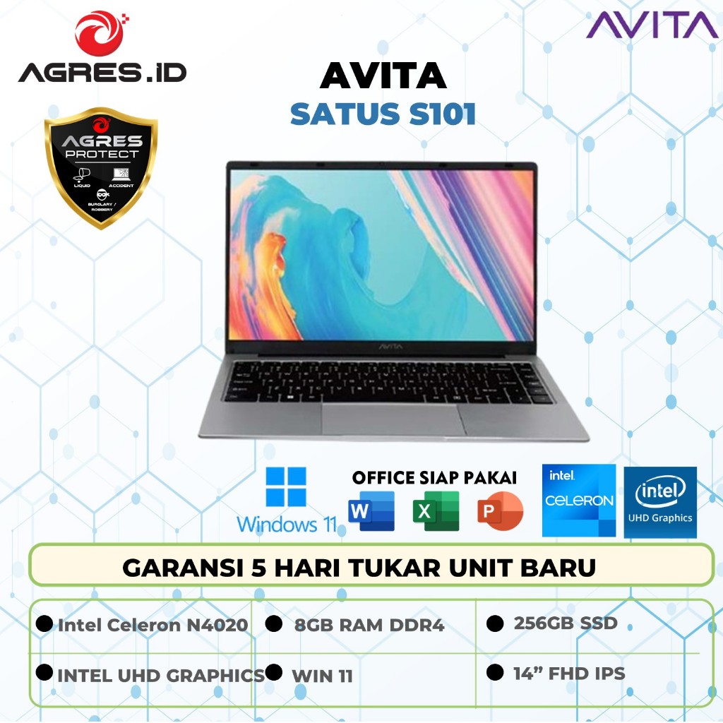 Jual Avita Satus S101 Intel N4020 8GB 256GB Win 11 14 Inch | Shopee ...