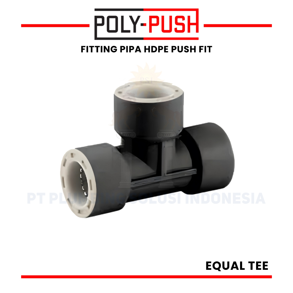 Jual Poly Push Fitting HDPE Tee Equal Tee Push Fit / Push On 1/2 Inch ...