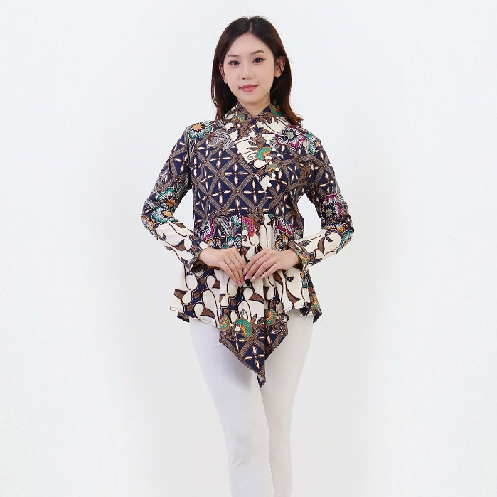 Jual Batik Wanita - Atasan Batik Tangan Panjang 605 Mrs1 | Shopee Indonesia