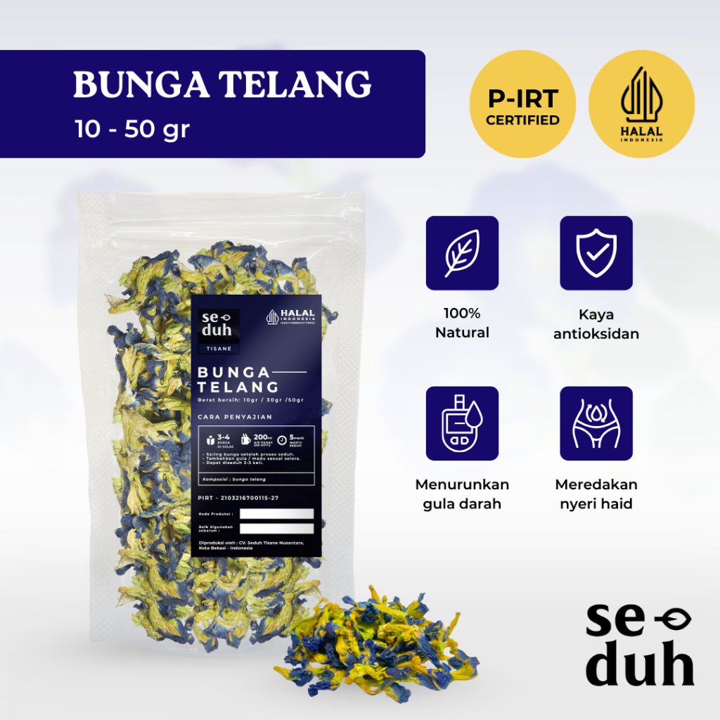 Jual SEDUH TEA & TISANE | Teh Bunga Telang / Butterfly Pea Tea / Flower ...