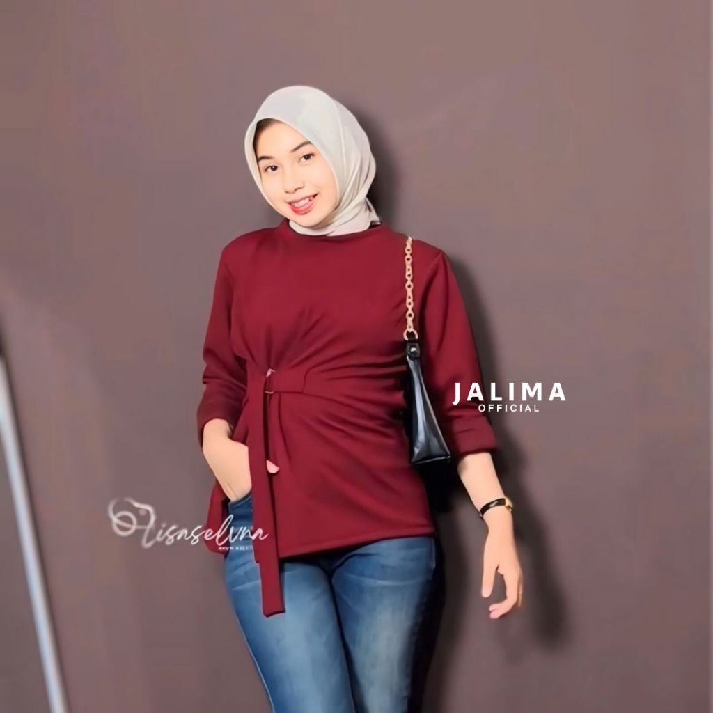 Jual JALIMA Alice Blouse Knit Wanita Model Tali Depan | Shopee Indonesia