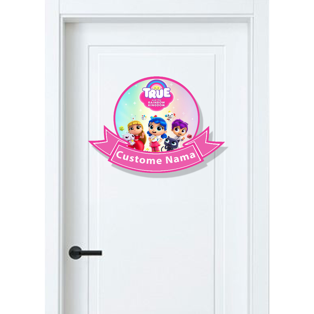 Jual Hiasan kayu/Wooden Decor Pintu anak ( custome Name) Character ...