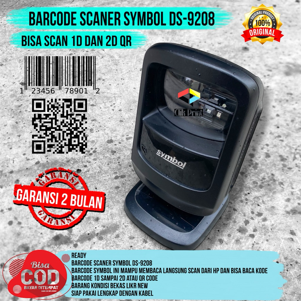 Jual Barcode Scanner Motorola Symbol Ds9208 scan 2D Dan 1D second ...