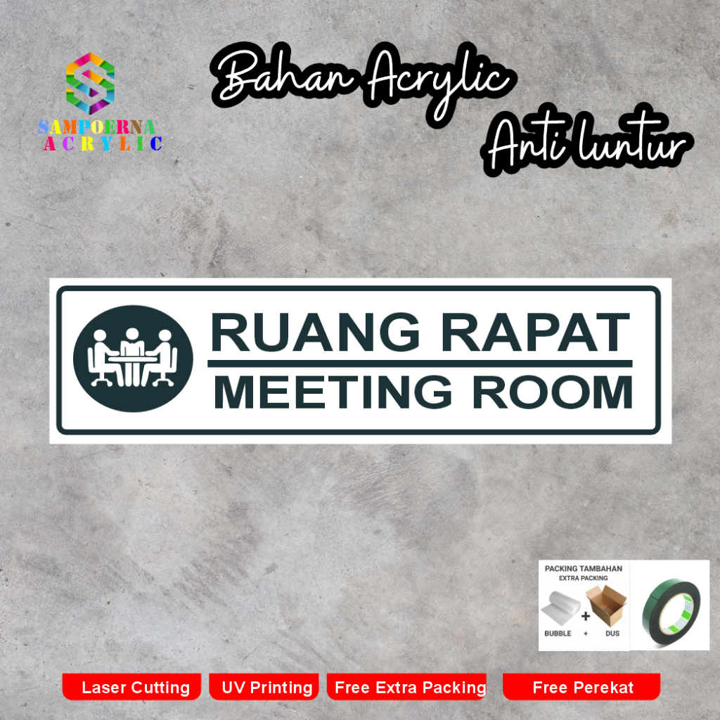 Jual sign akrilik ruang rapat, meeting room terbaru minimalis | Shopee ...