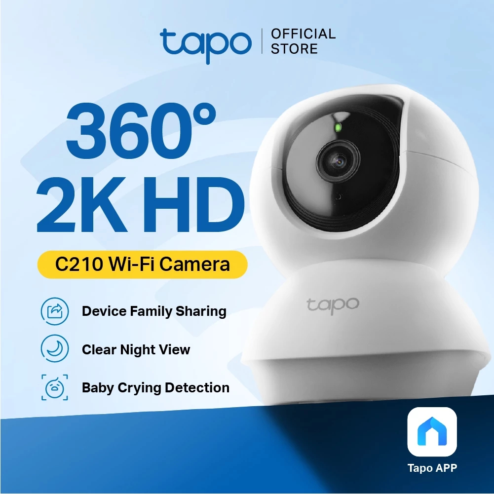 Jual TAPO C210 Smart IP Camera CCTV 2MP 2K Indoor Pan Tilt 360 ...