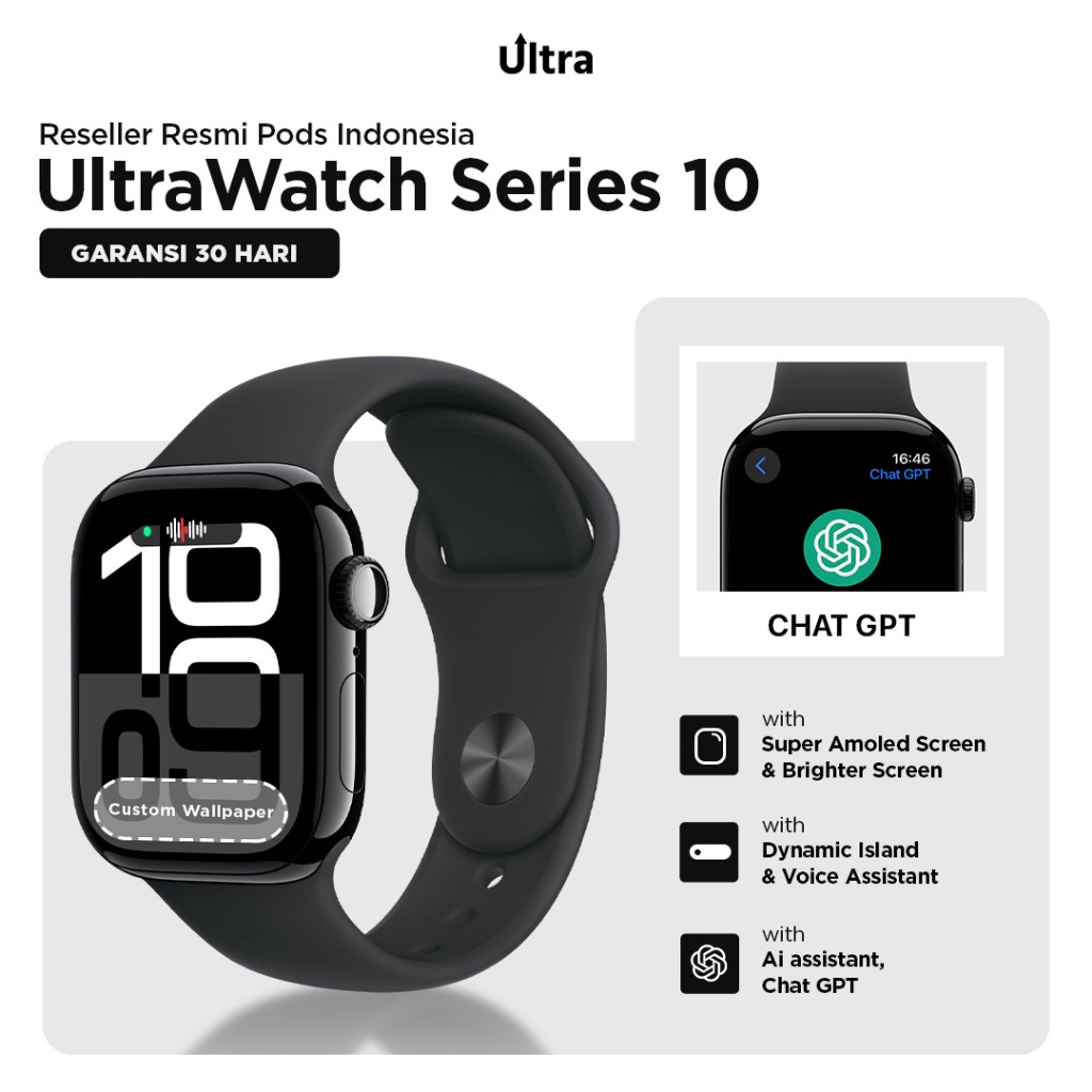 Jual [BEST SELLER] Ultra Watch Series 10 Smartwatch Amoled 2.1 Display ...