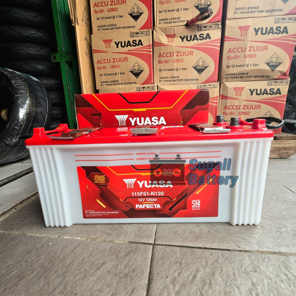 Jual Aki Mobil, Genset, Excavator YUASA N120 115F51 12Volt 120Ah Aki ...