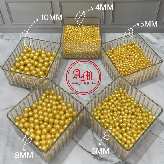 Jual [100Gram] Mutiara TANPA Lubang/Mutiara Tembak Kuning | Shopee ...