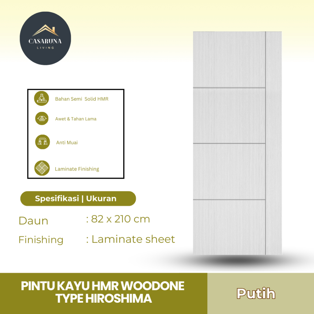 Jual Daun Pintu kayu HMR engineering WOODONE type HIROSHIMA ukuran 82 x ...