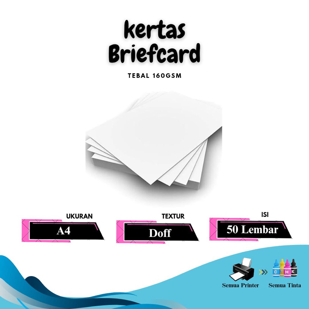 Jual Kertas Briefcard 160gsm 50 Lembar putih | Shopee Indonesia