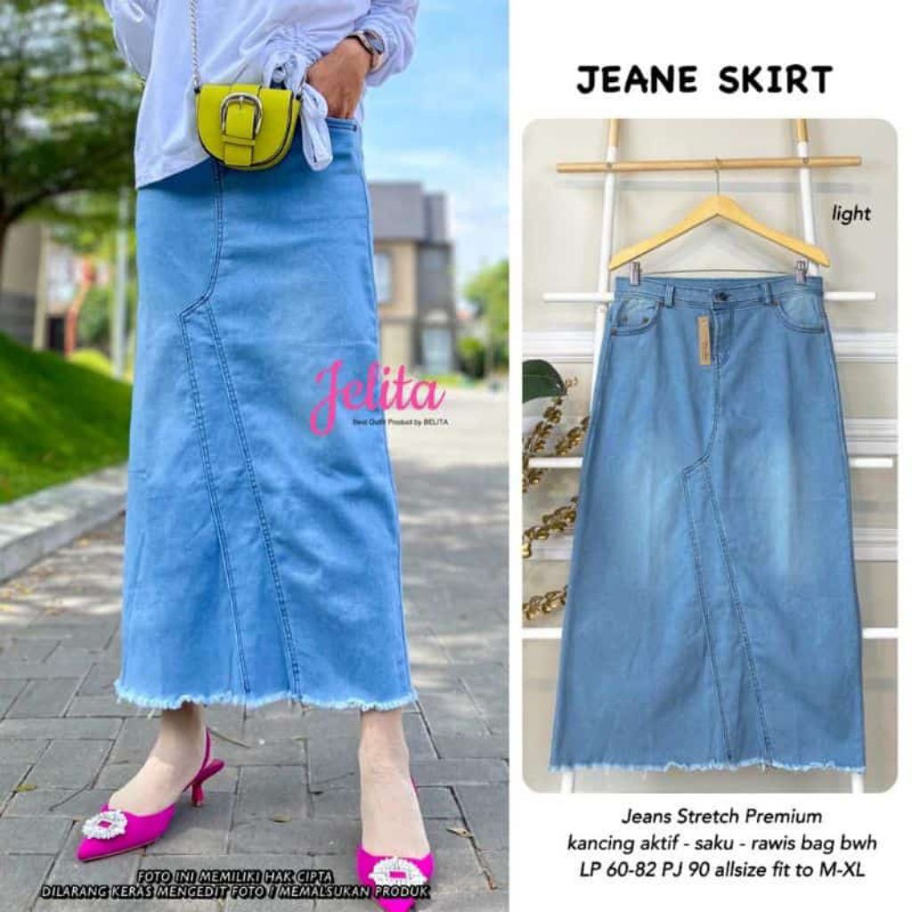 Jual JEANE (SKINNY) skirt jeans | Rok jeans premium | rok span | Shopee ...