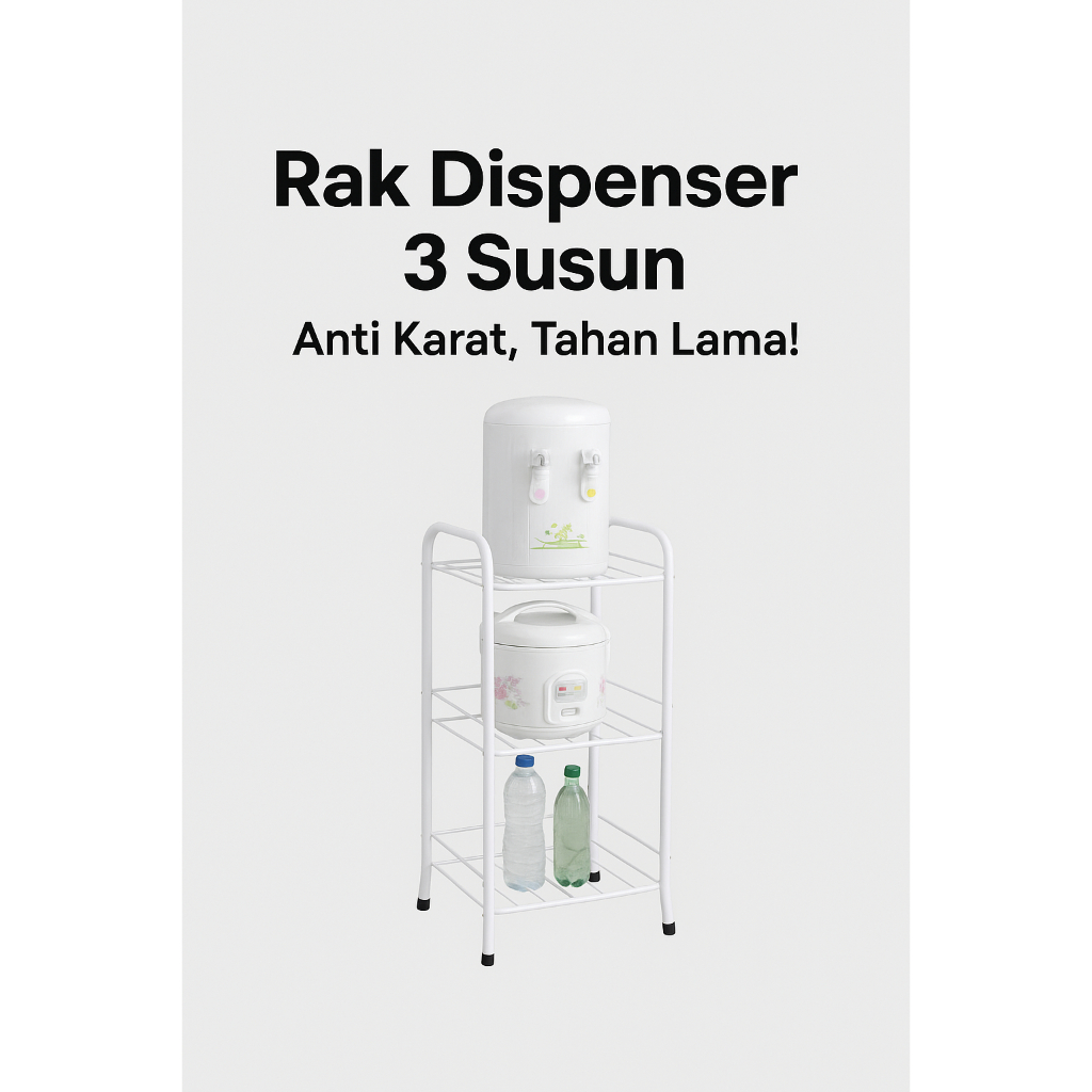 Jual Rak Dispenser 3 Susun Besi Putih Anti Karat – Rak Serbaguna Kuat ...